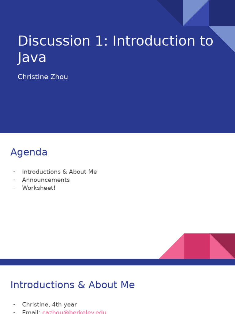 Discussion 1 - Introduction To Java | PDF