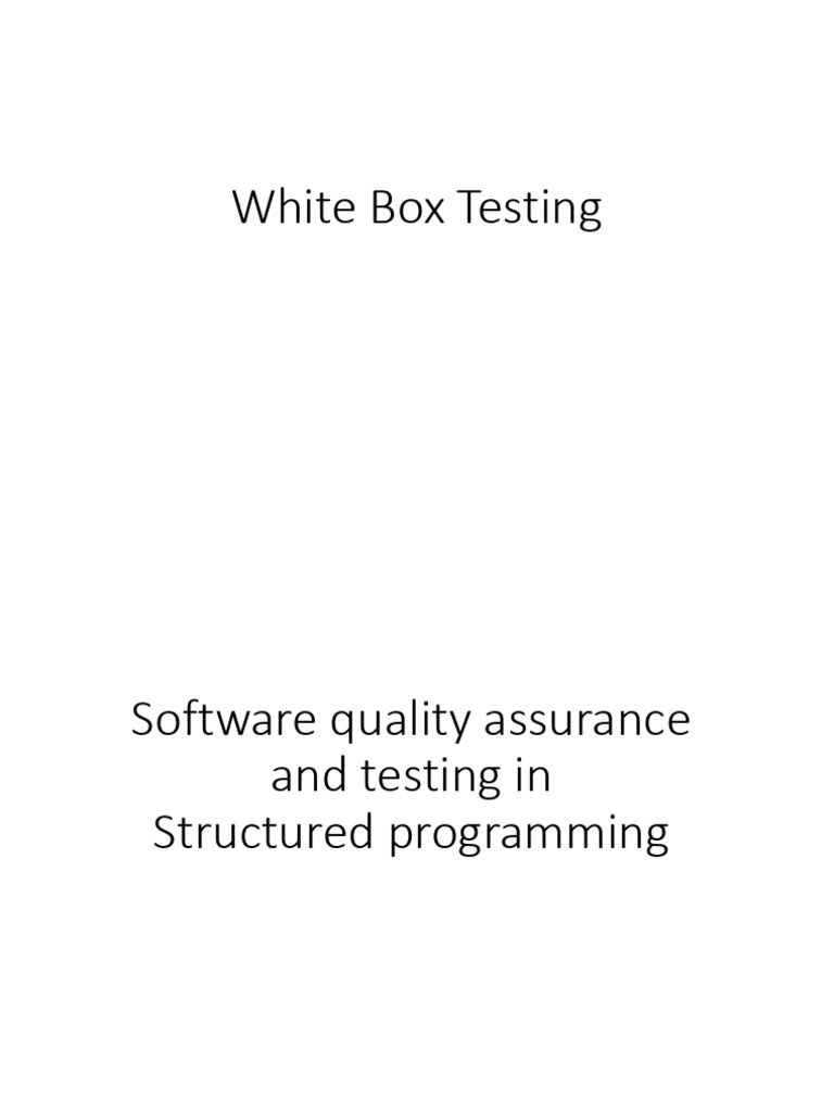3 White Box Testing Pdf Computer Programming Control Flow