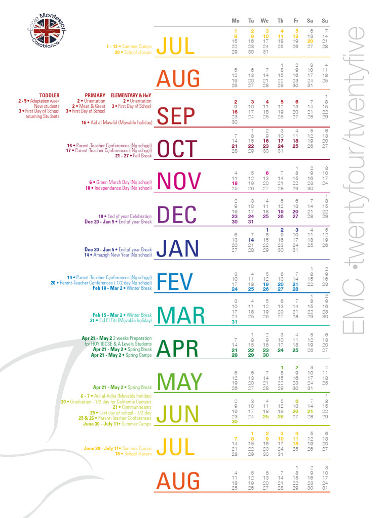 Emc Community School Calendar 24-25 | PDF