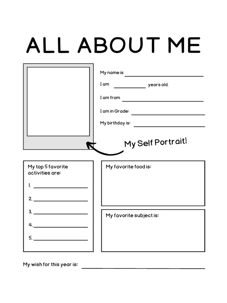 Personal Profile Template for Kids | PDF
