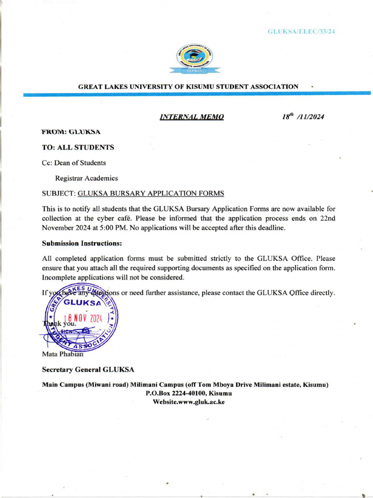 Gluksa Bursary | PDF