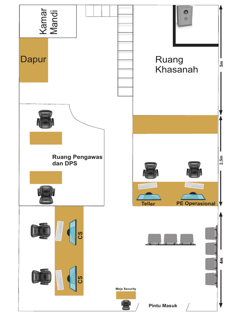 4.b.1 Layout Gedung Kantor | PDF