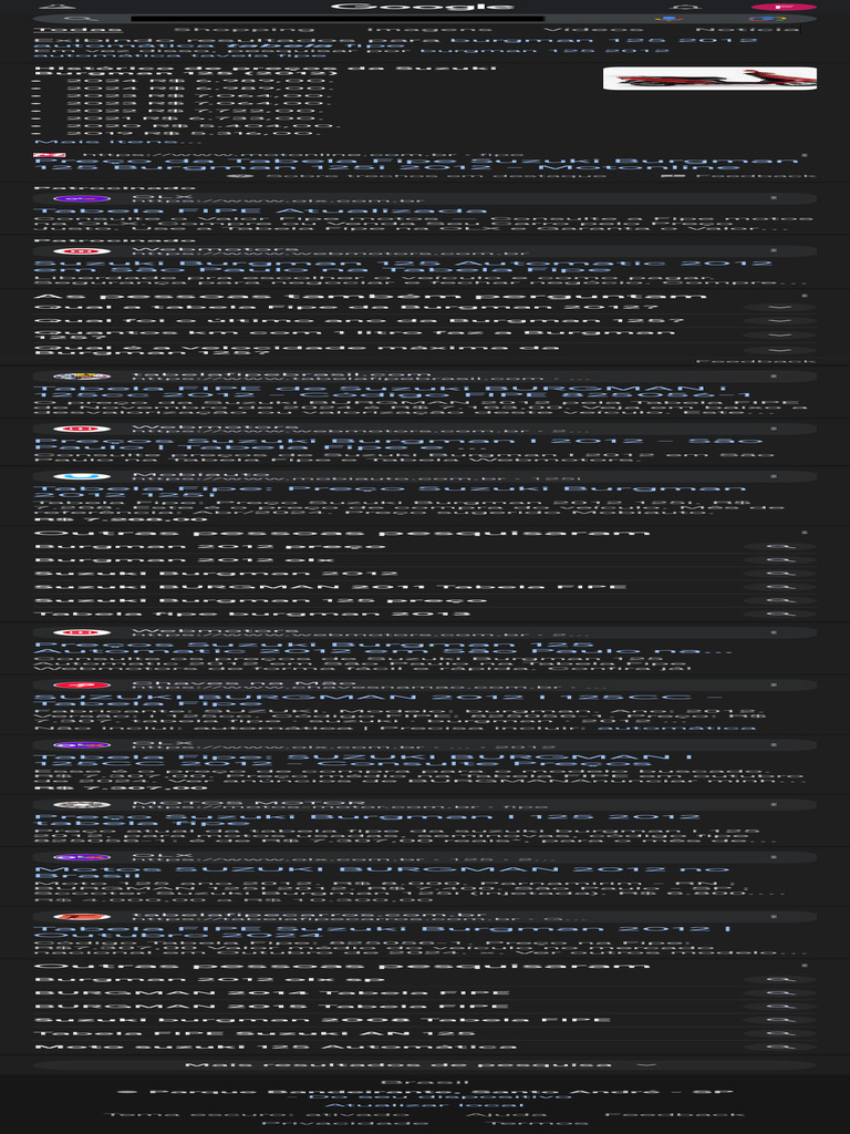 Burgman 125 2012 Automática Tavela Fipe - Pesquisa Google | PDF | Tecnologia e Engenharia