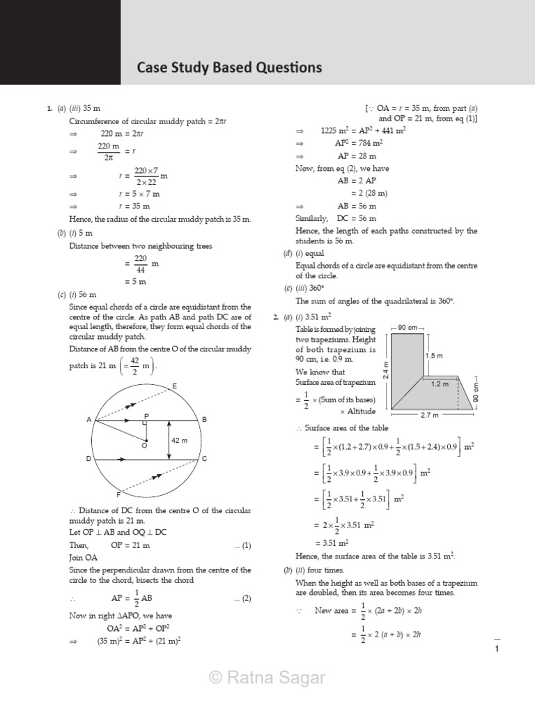 Math 9-THB - Case Study | PDF | Circle | Area