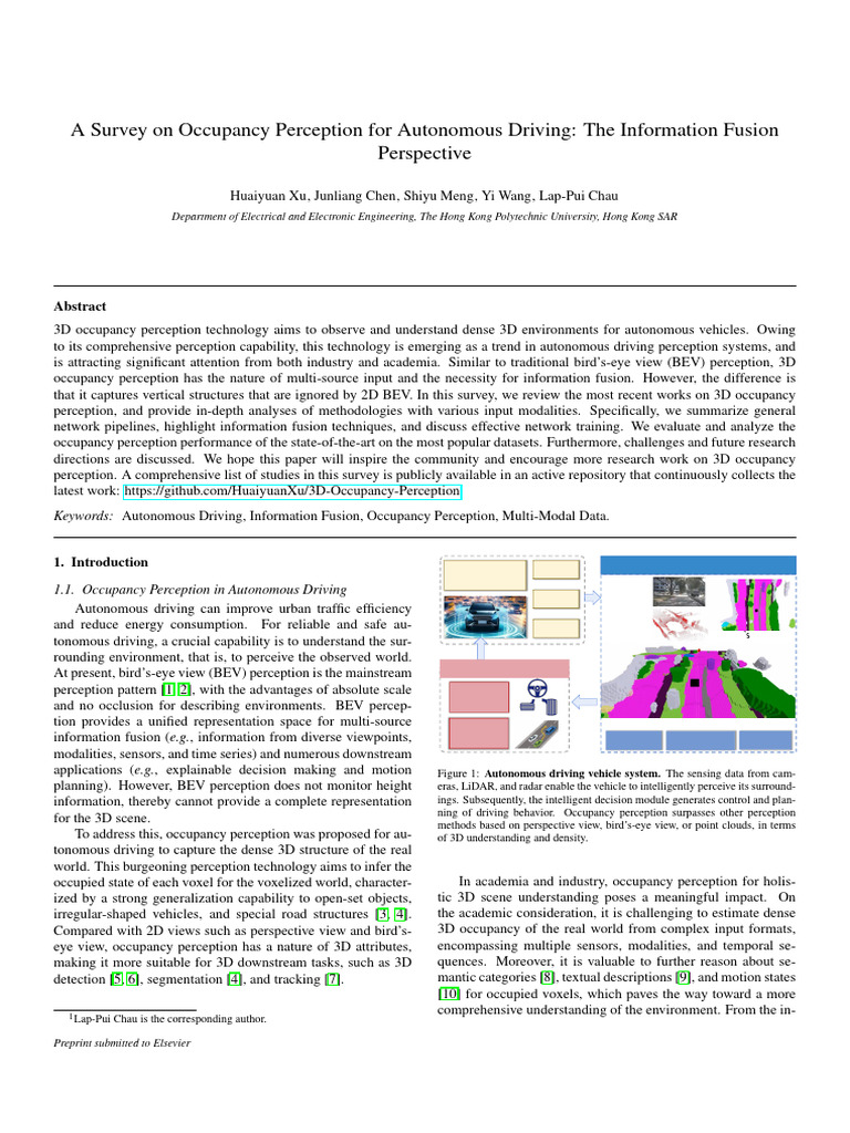 A Survey On Occupancy Perception For Autonomous Driving: The Information Fusion Perspective ...