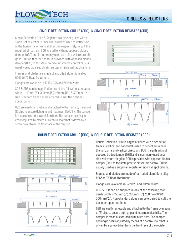 Double Deflection Grille & Register | PDF