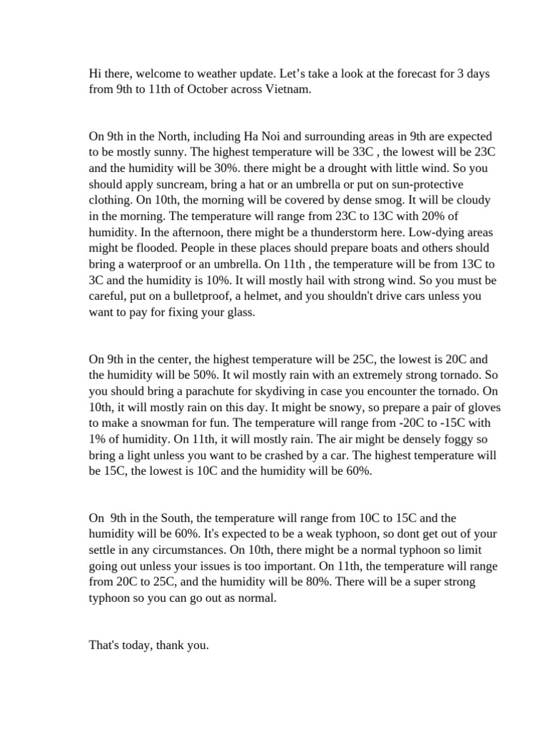 Weather Forecast Script Genius | PDF