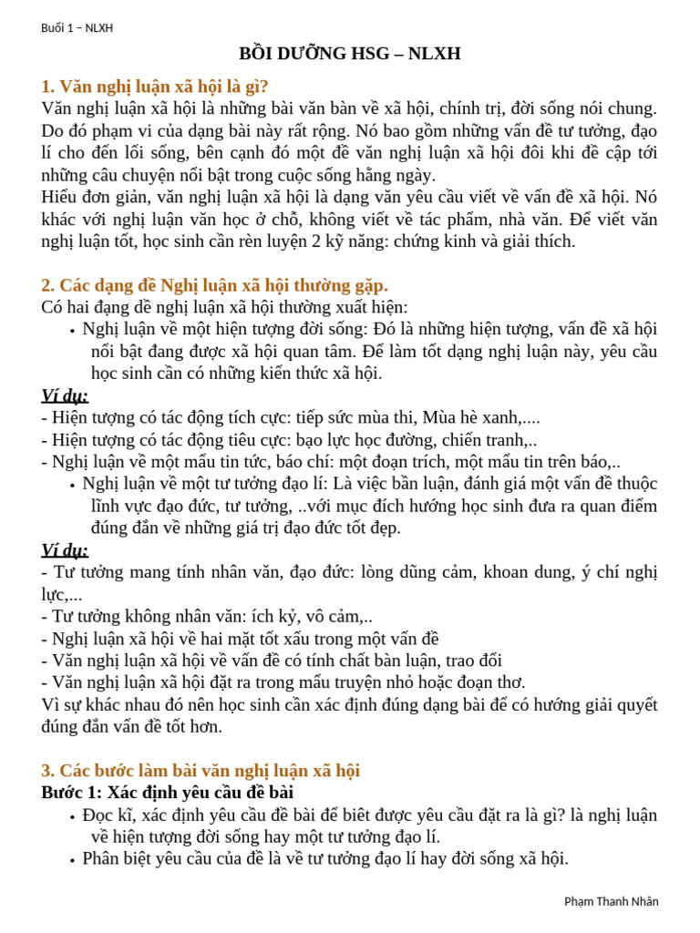 B I Dư NG HSG - NLXH | PDF