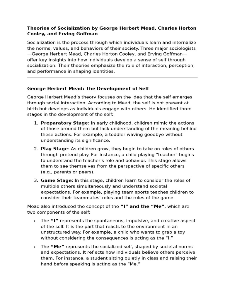 Theories of Socialization | PDF | Socialization | Social Psychology