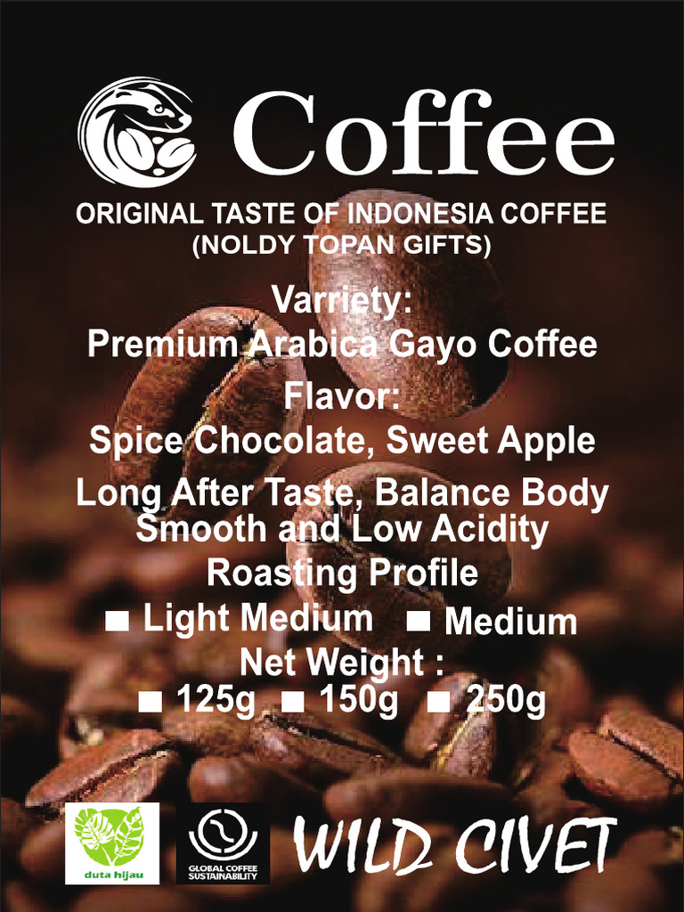 COFFE LUWAK Asli - 80x115mm Cromo 6 Lembar | PDF