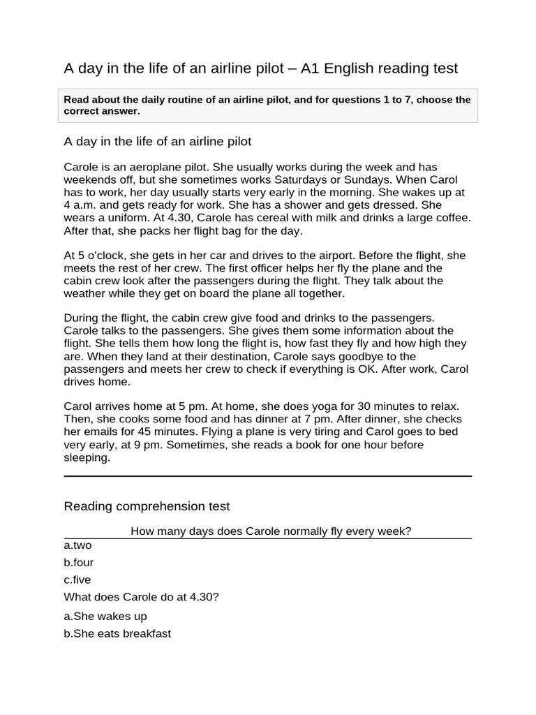 A Day in The Life of An Airline Pilot | PDF