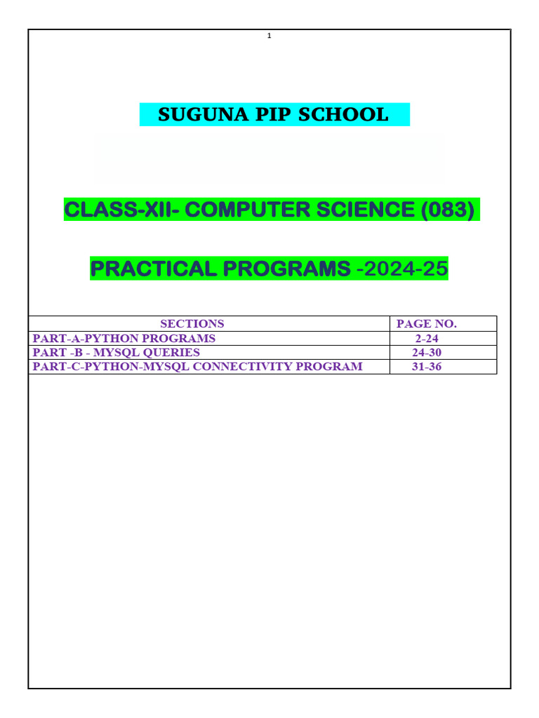 Python and MySQL Practical Programs | PDF | Area | Sphere