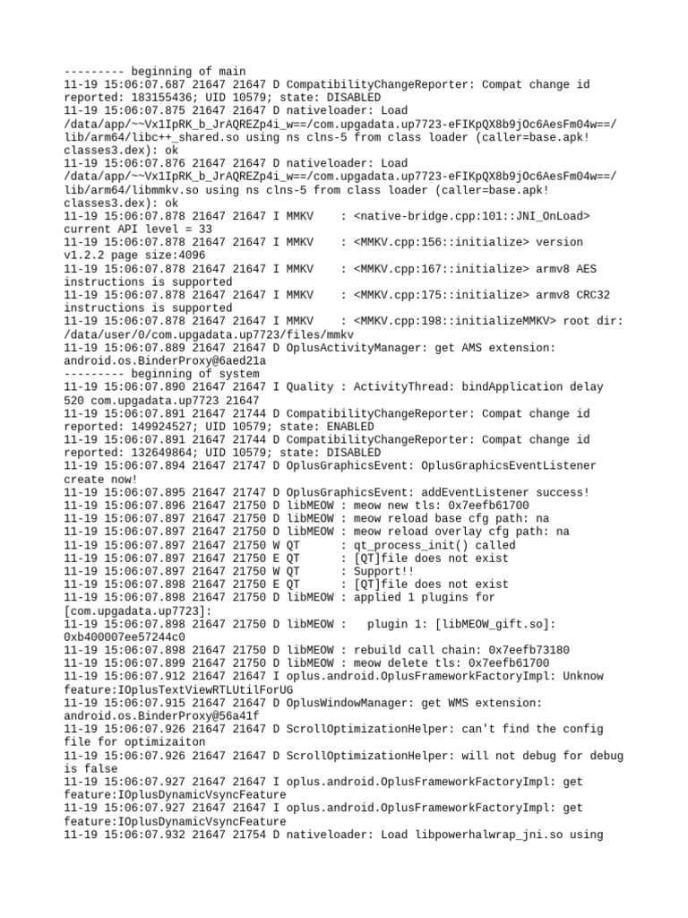 Com - Upgadata.up7723 Logcat | PDF | Computing Platforms | Software ...