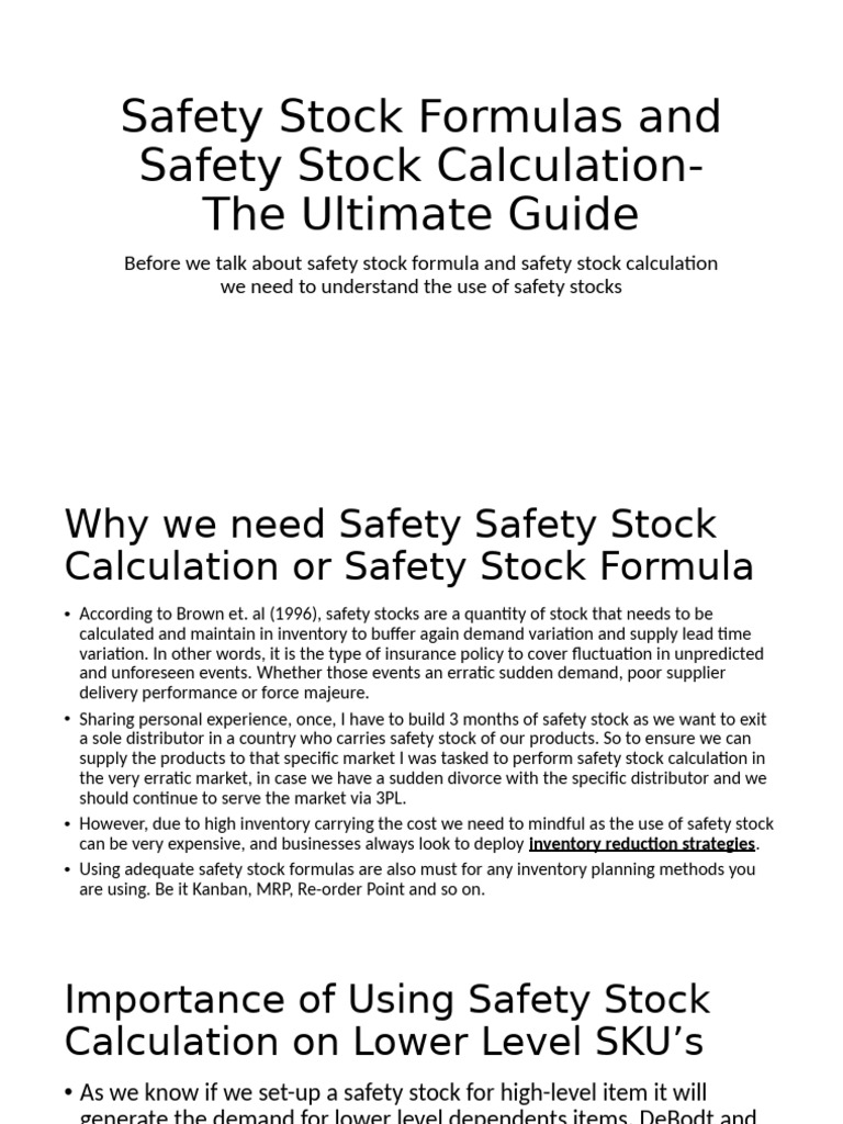 Safety Stock Calculation Guide | PDF | Standard Deviation | Standard Score