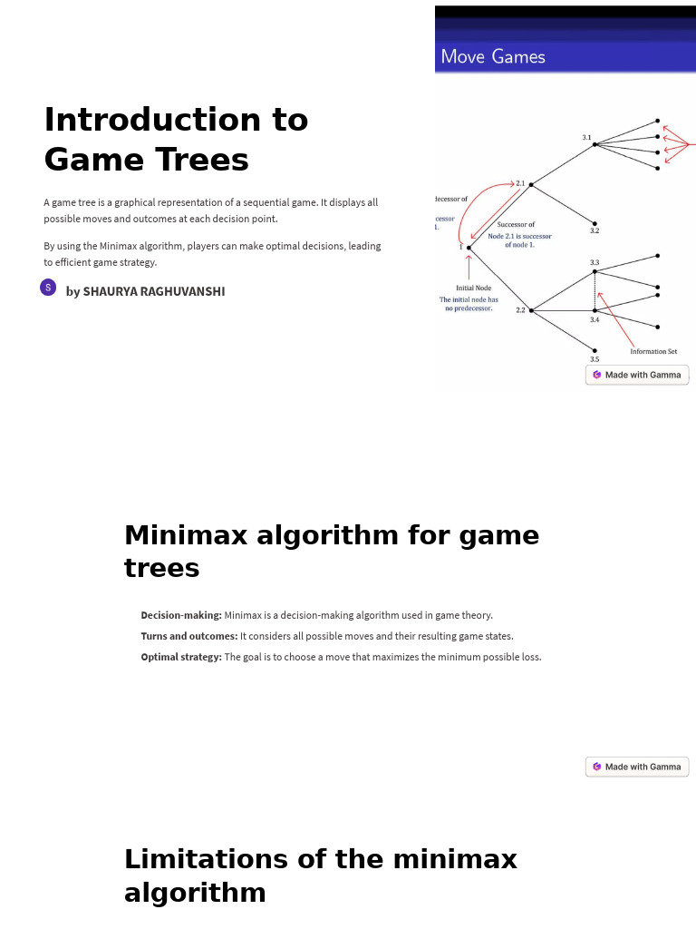 Game Trees and Minimax Optimization | PDF | Algorithms | Applied Mathematics