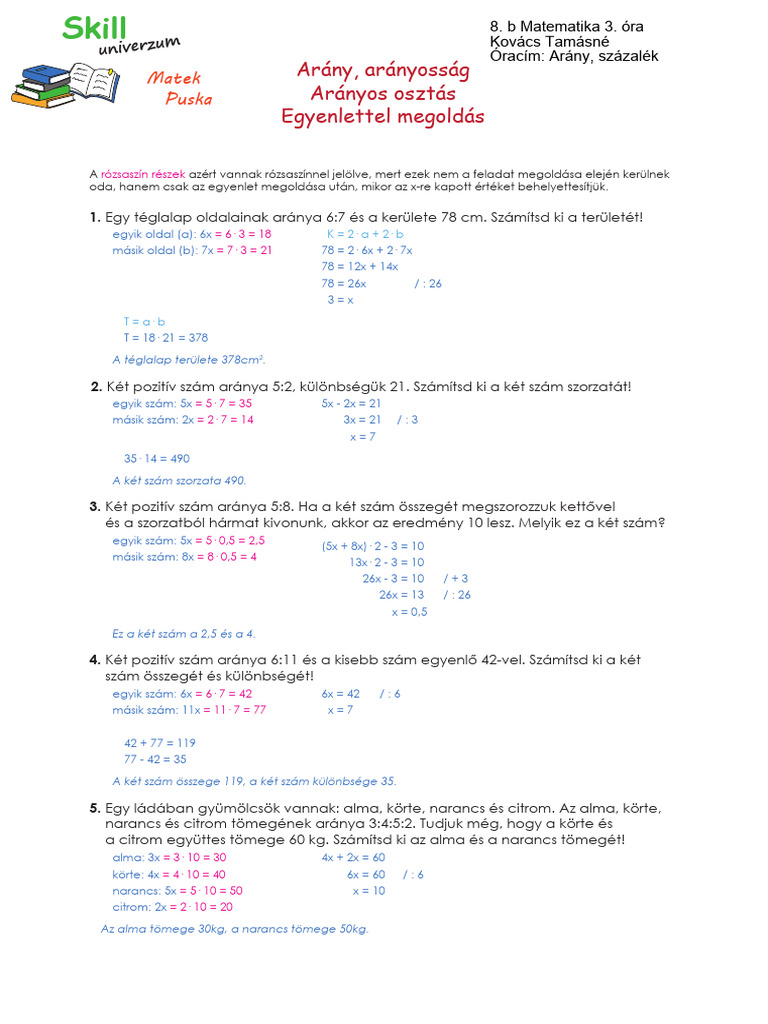 Arany Feladatok | PDF