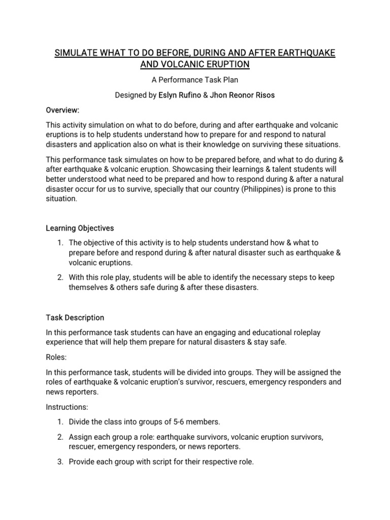 Performance Task Plan - Rufino - Risos | PDF