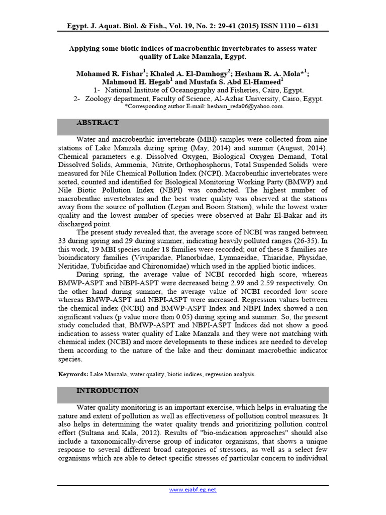 5- principal paper | PDF | Water Quality | Systems Ecology