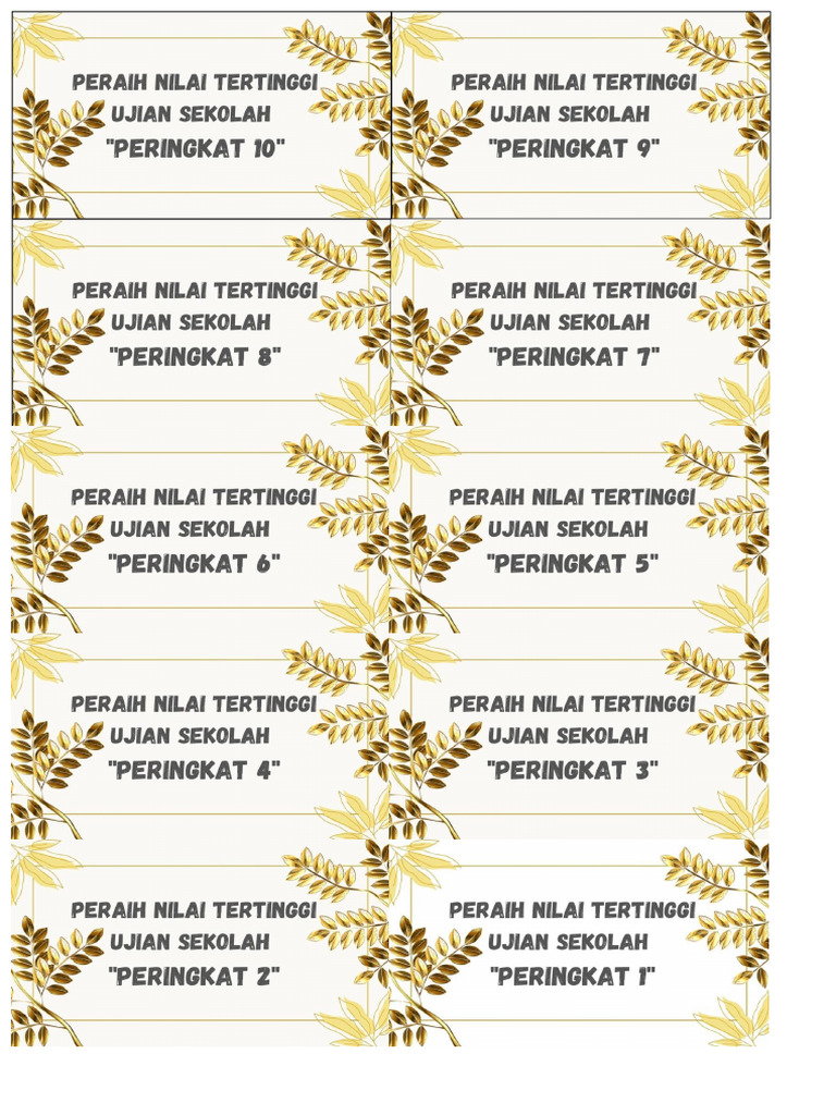 Peringkat Ujian Sekolah Map | PDF