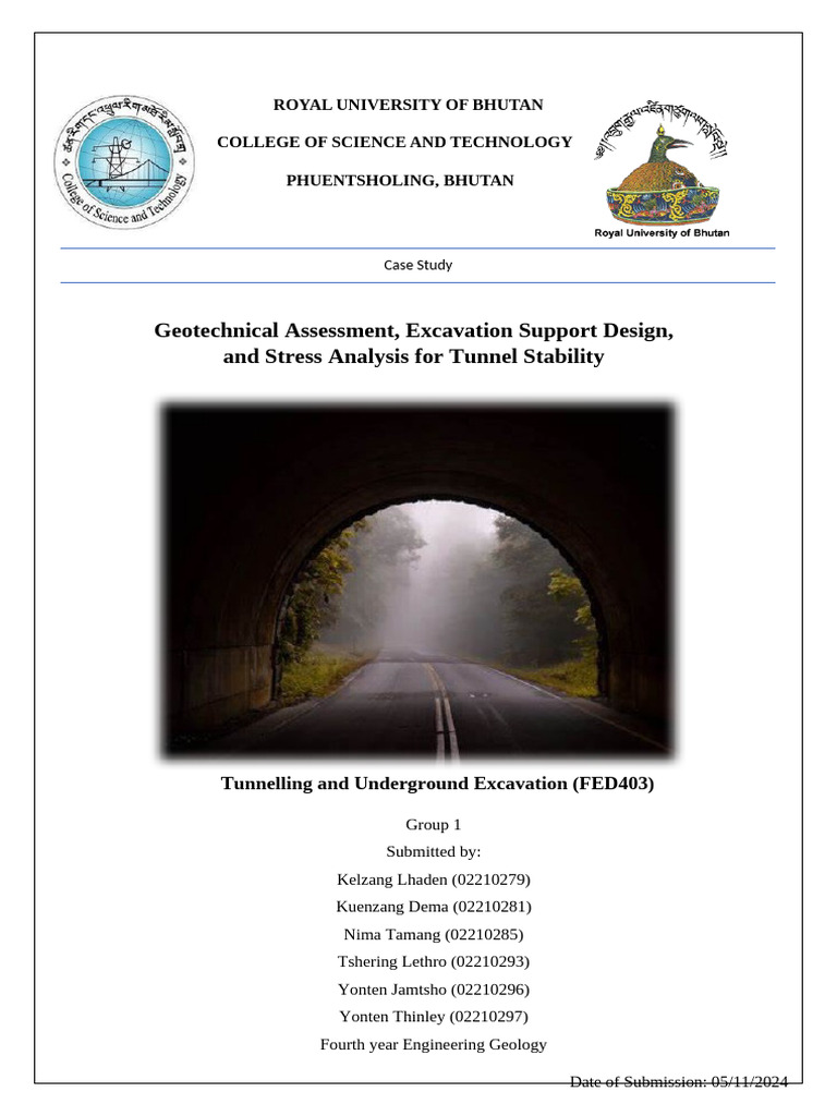 Tunneling Case Study Finlal | PDF | Strength Of Materials | Young's Modulus