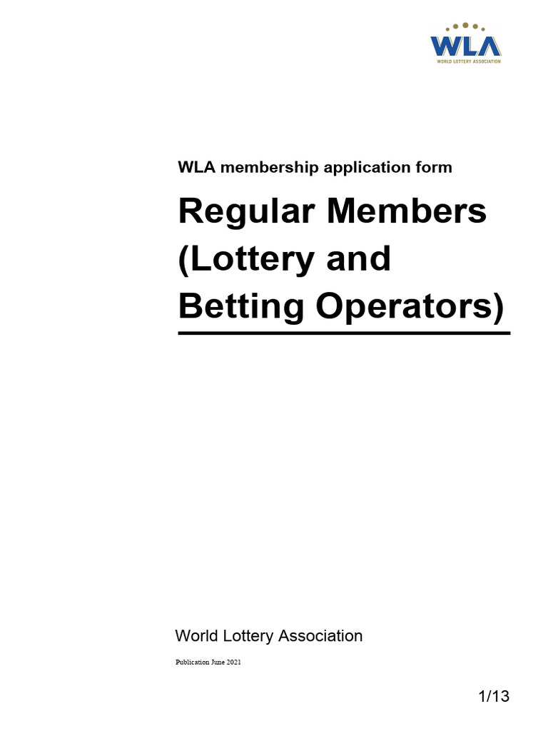 EN WLA Regular Member Application Form | PDF | Lottery | Swiss Franc