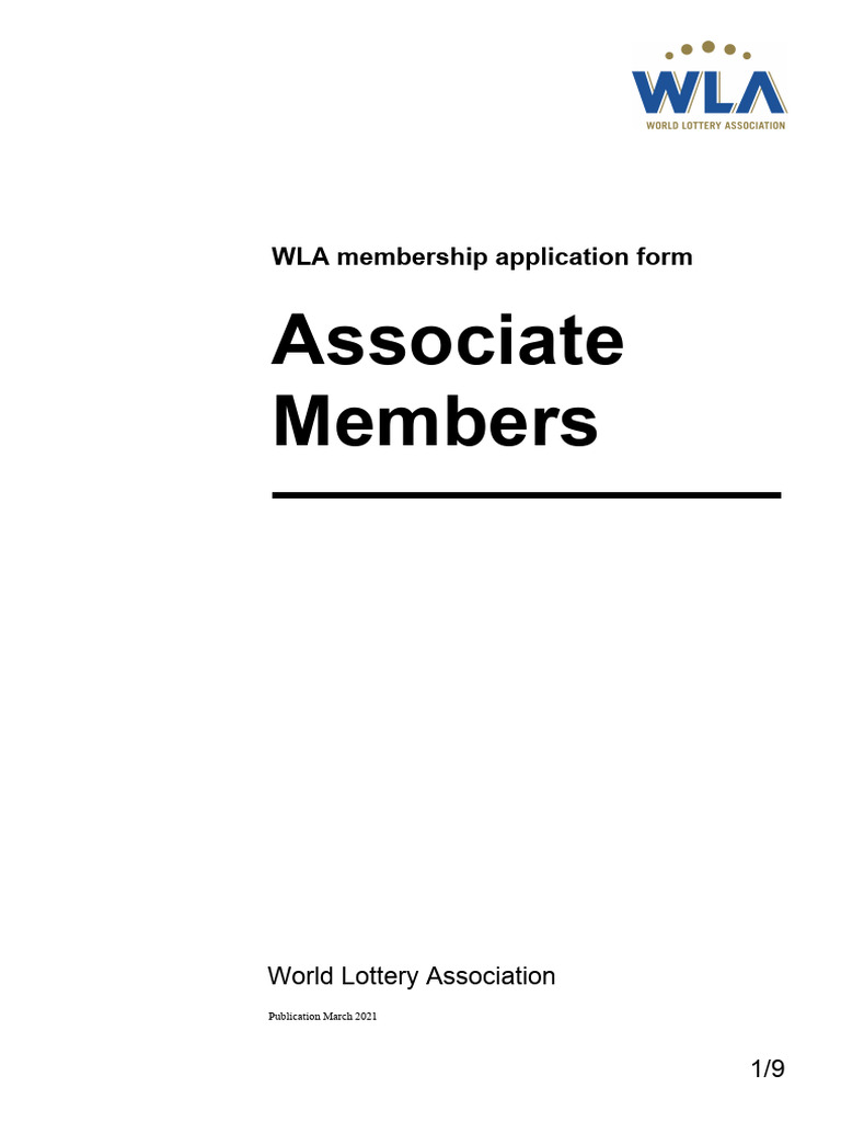 EN WLA Associate Member Application Form | PDF | Telephone | Service Industries