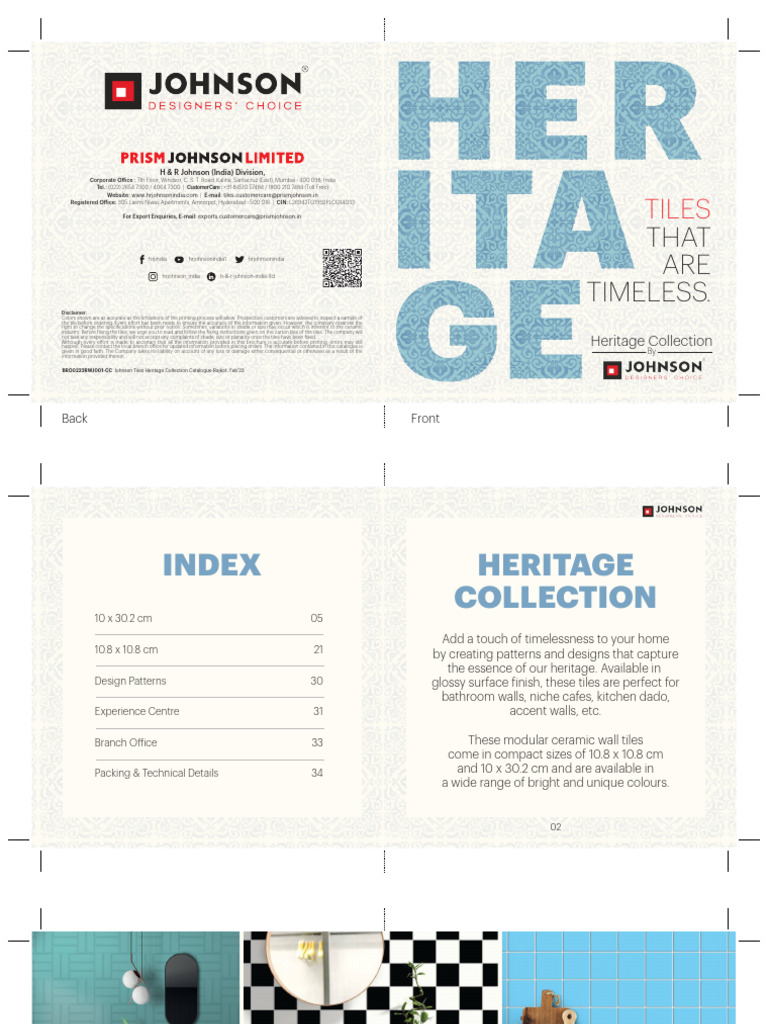 Johnson Tiles Heritage Collection Catalogue RJKT Feb 23 | PDF | Tile ...