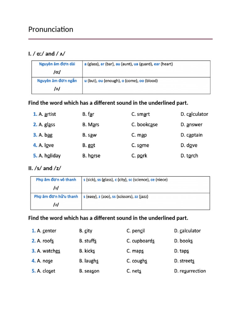 Pronunciation | PDF