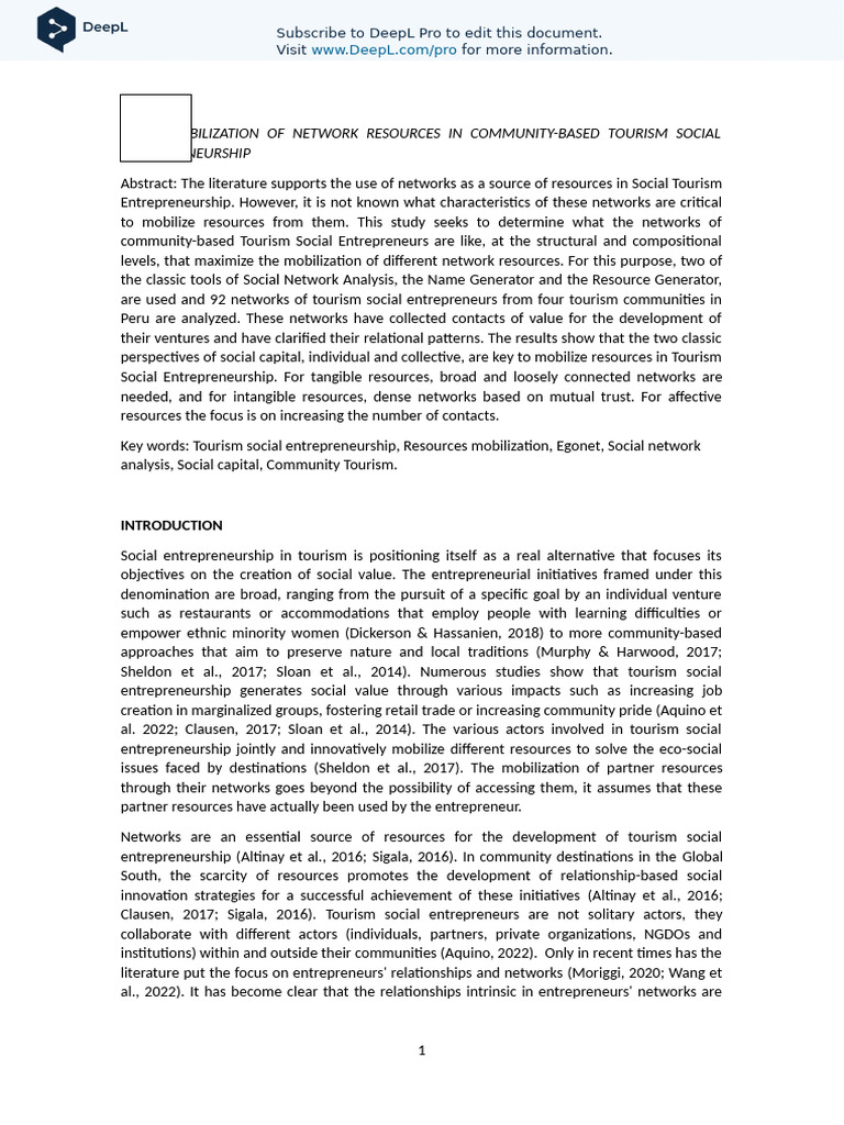 08_Deepl | PDF | Entrepreneurship | Social Entrepreneurship