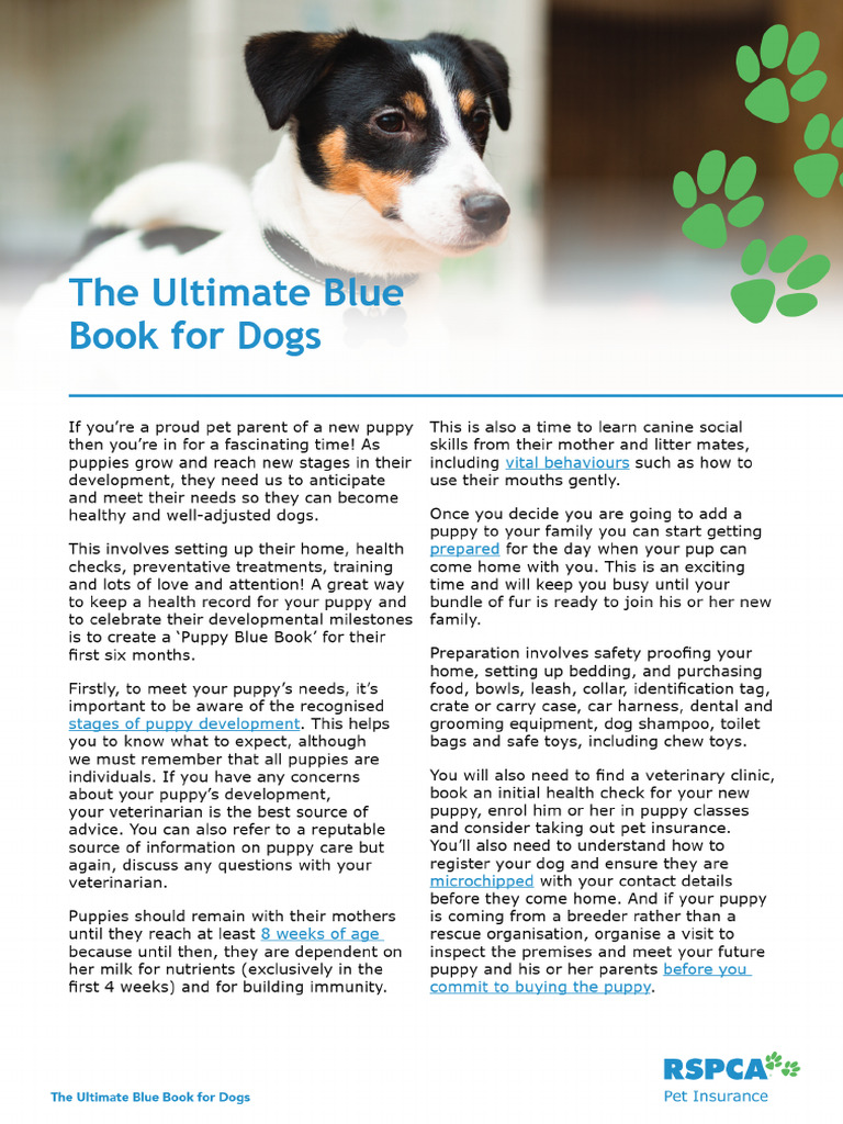 Article Blue Book For Dogs First 6 Months Checklist | PDF | Leash | Dogs