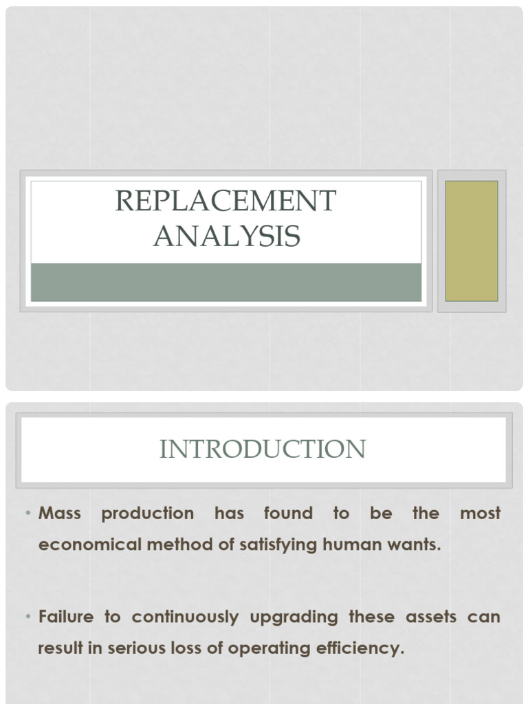 7-Replacement Analysis | PDF | Depreciation | Expense
