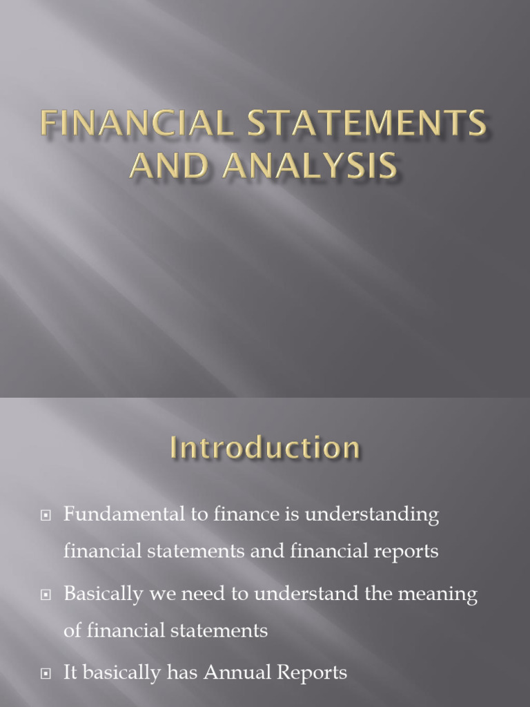 10 - Financial Statements & Analysis | PDF | Debits And Credits ...