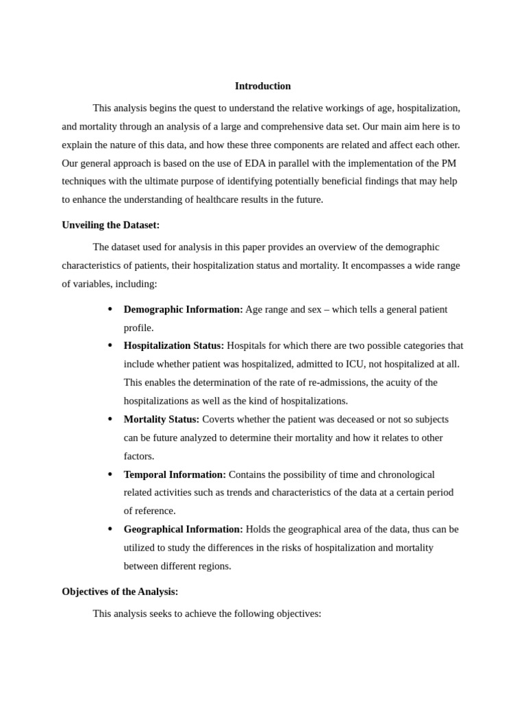 Unraveling The Interplay of Age, Hospitalization and Mortality 2 | PDF ...