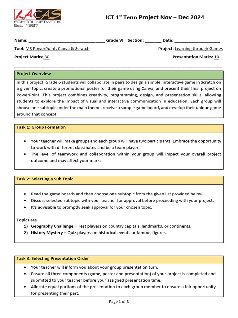Grade 6 - ICT Project | PDF | Educational Technology
