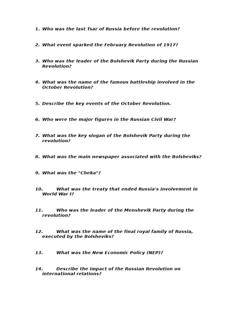 Tsar To Lenin Q | PDF | History