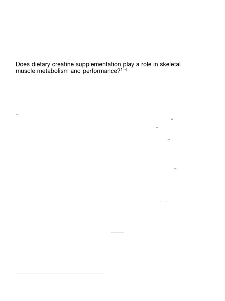 Creatine Supplementation On Skeletal Muscle Contraction | PDF