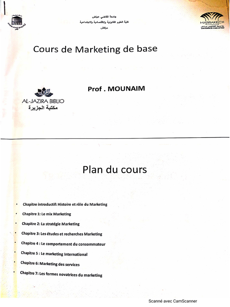 Cours 2 Marketing de Base Poly 2 de Mounaim | PDF