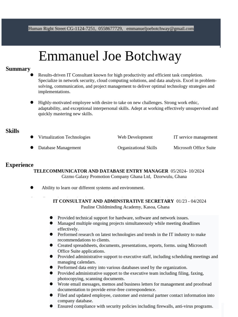 Emman CV | PDF | Databases | Computing