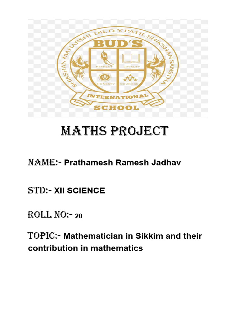 Maths Project Front Pages | PDF