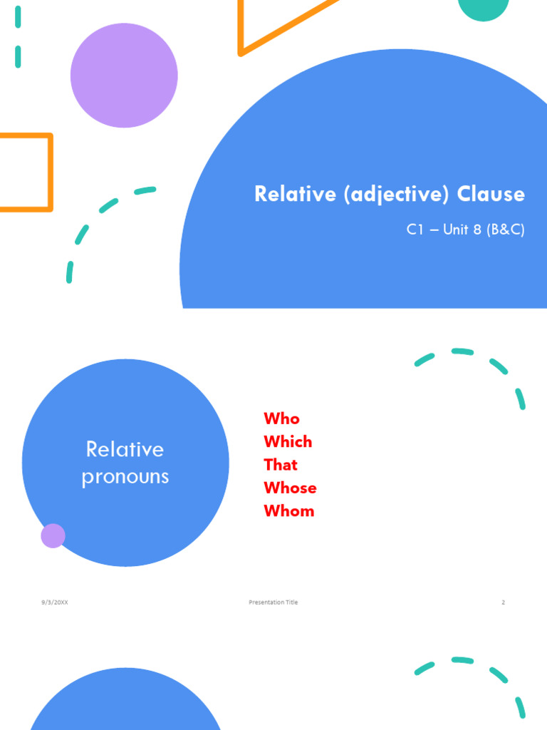 C1 - Unit 8b&C - Relative (Adjective) Clause | PDF | Adjective | Linguistic Typology