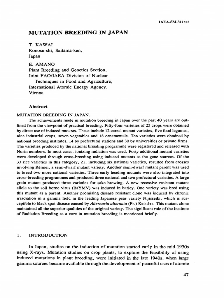 Japan Mutation Breeding 58 | PDF | Plant Breeding | Genetics