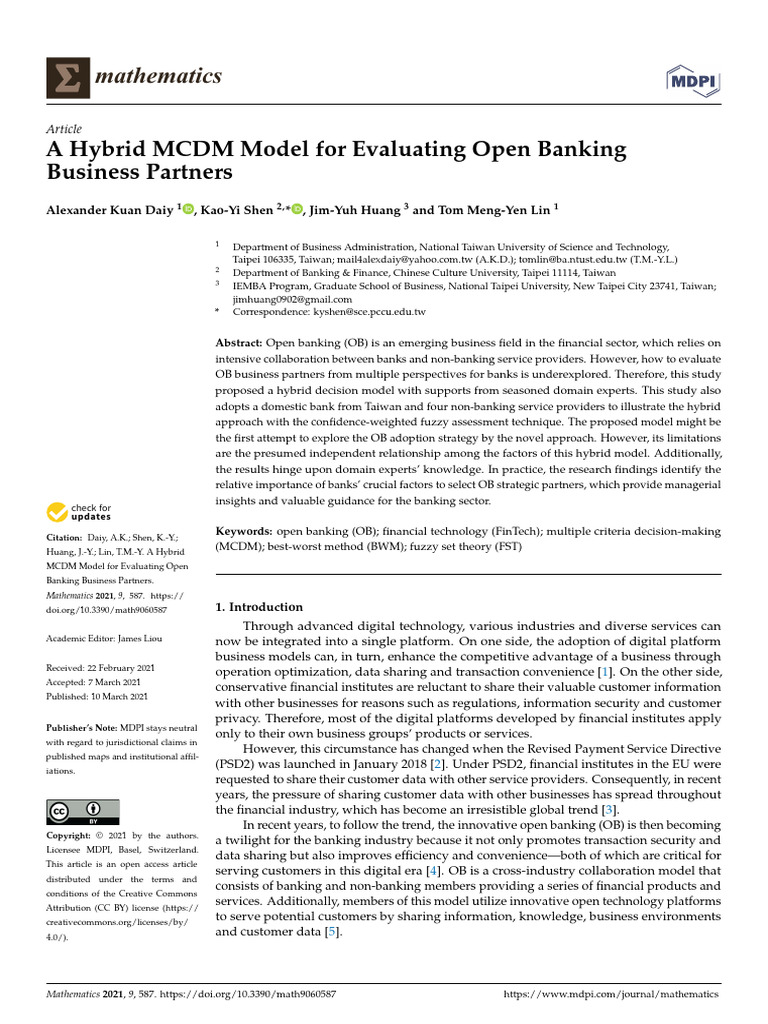 Hybrid MCDM Modelsss | PDF | Banks | Trans Pacific Partnership