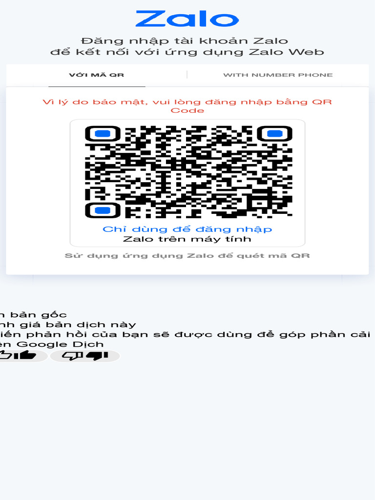Đăng Nhập Tài Khoản Zalo | PDF
