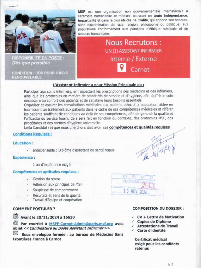 MSF Recrute Un Assistant Financier | PDF