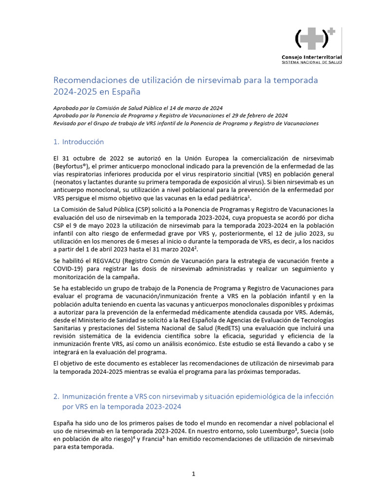 Nirsevimab | PDF | Epidemiología | Cuidado de la salud