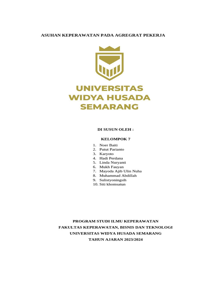 Asuhan Keperawatan Pada Agregat Pekerja - Kelompok 7 | PDF