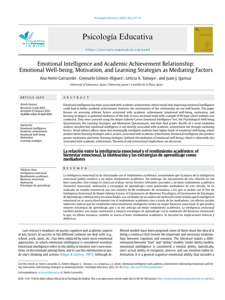 Emotional Intelligence and Academic Achievement Relationship | PDF ...