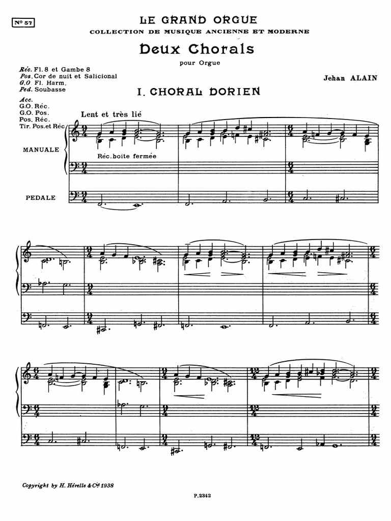 Deux Chorals Pour Orgue - J. ALAIN | PDF