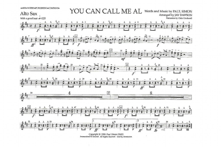 You Can Call Me Al (Sax Alto) | PDF