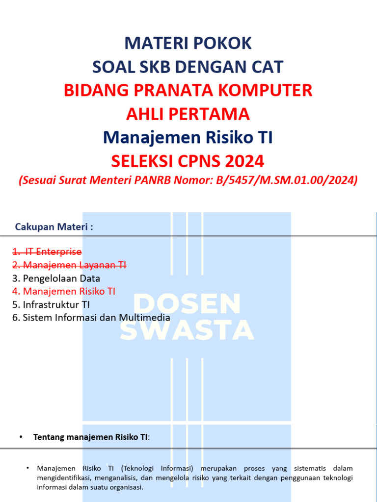 Manajemen Risiko TI | PDF